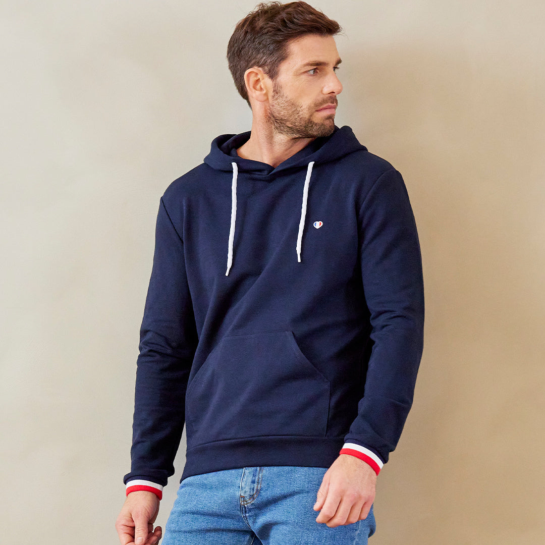 Sweat à capuche Homme Supporter Marine - Iconique - Made in France ...