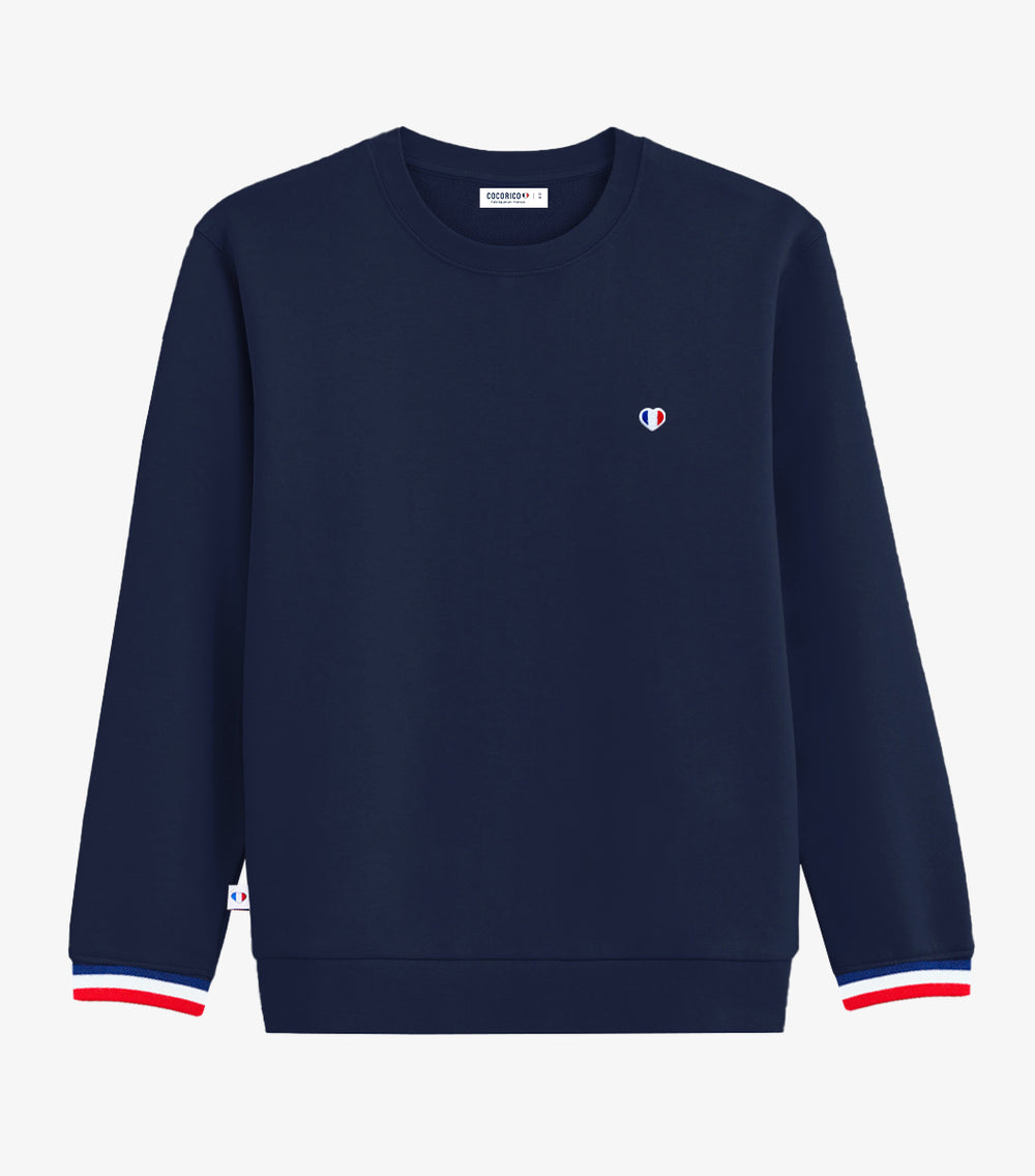 Sweat Homme Supporter Marine - Iconique - Made in France - Cocorico