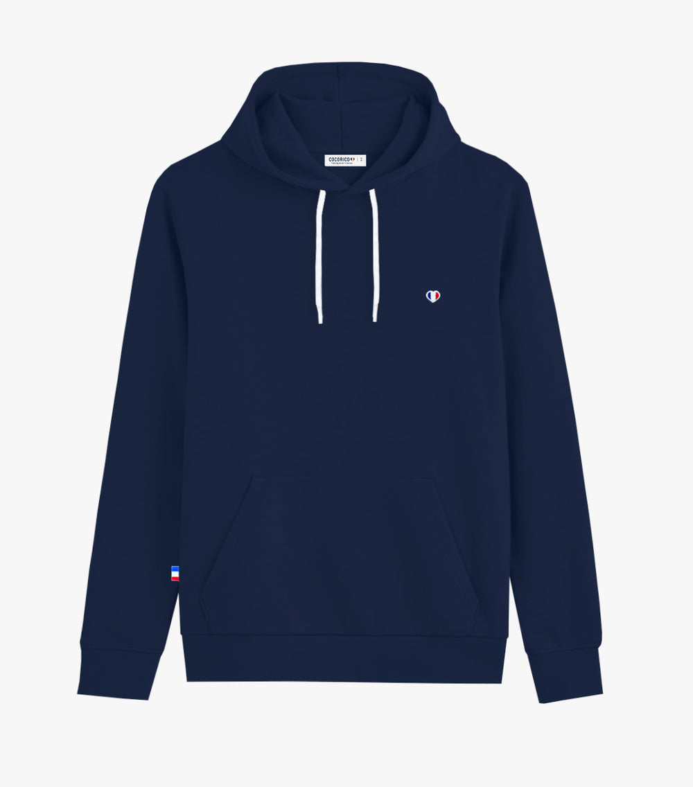 Sweat à capuche Femme Marine - L'Iconique - Made in France - Cocorico