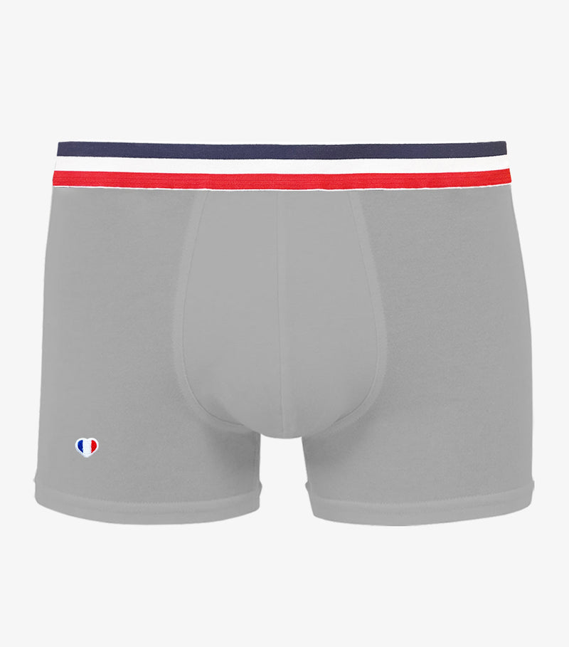 Boxer Homme Supporter Gris - Iconique - Made in France - Cocorico