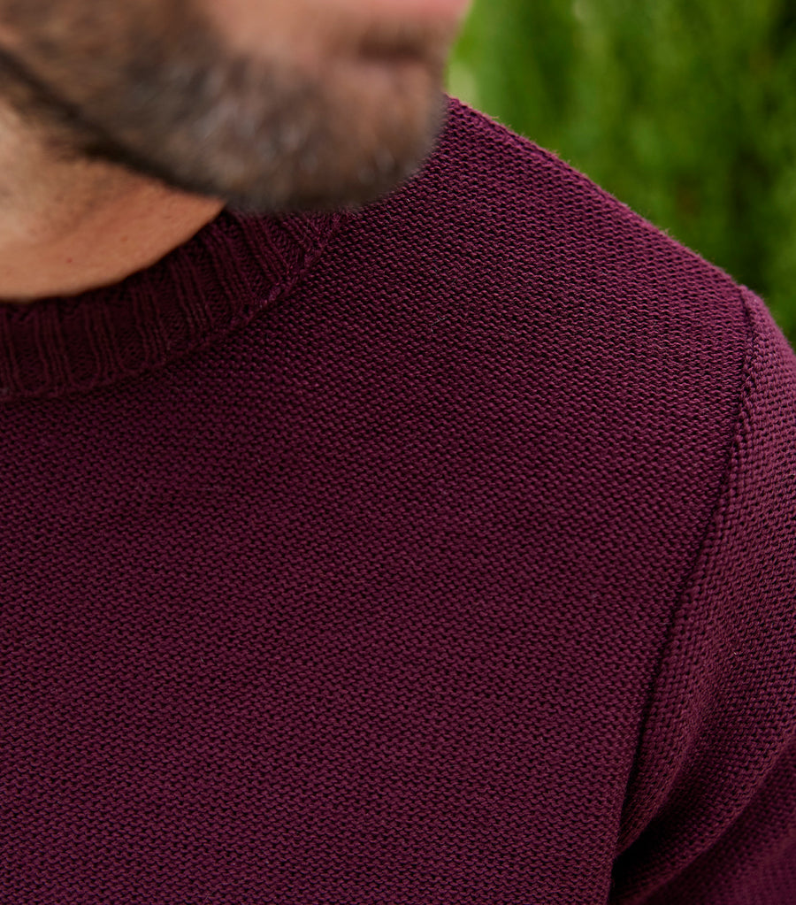 Pull Homme laine Bordeaux - Made in France - Cocorico