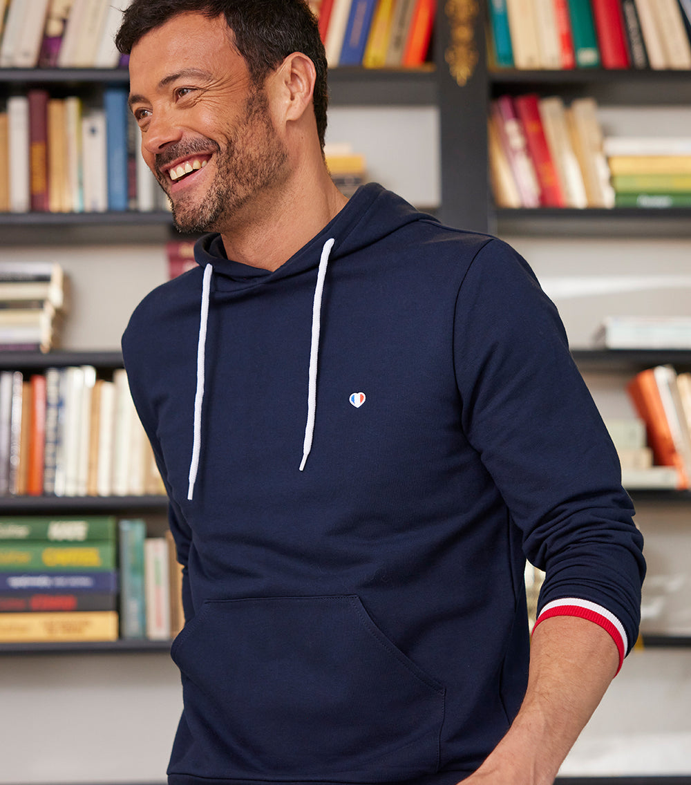 Sweat à capuche Homme Supporter Marine - Iconique - Made in France ...