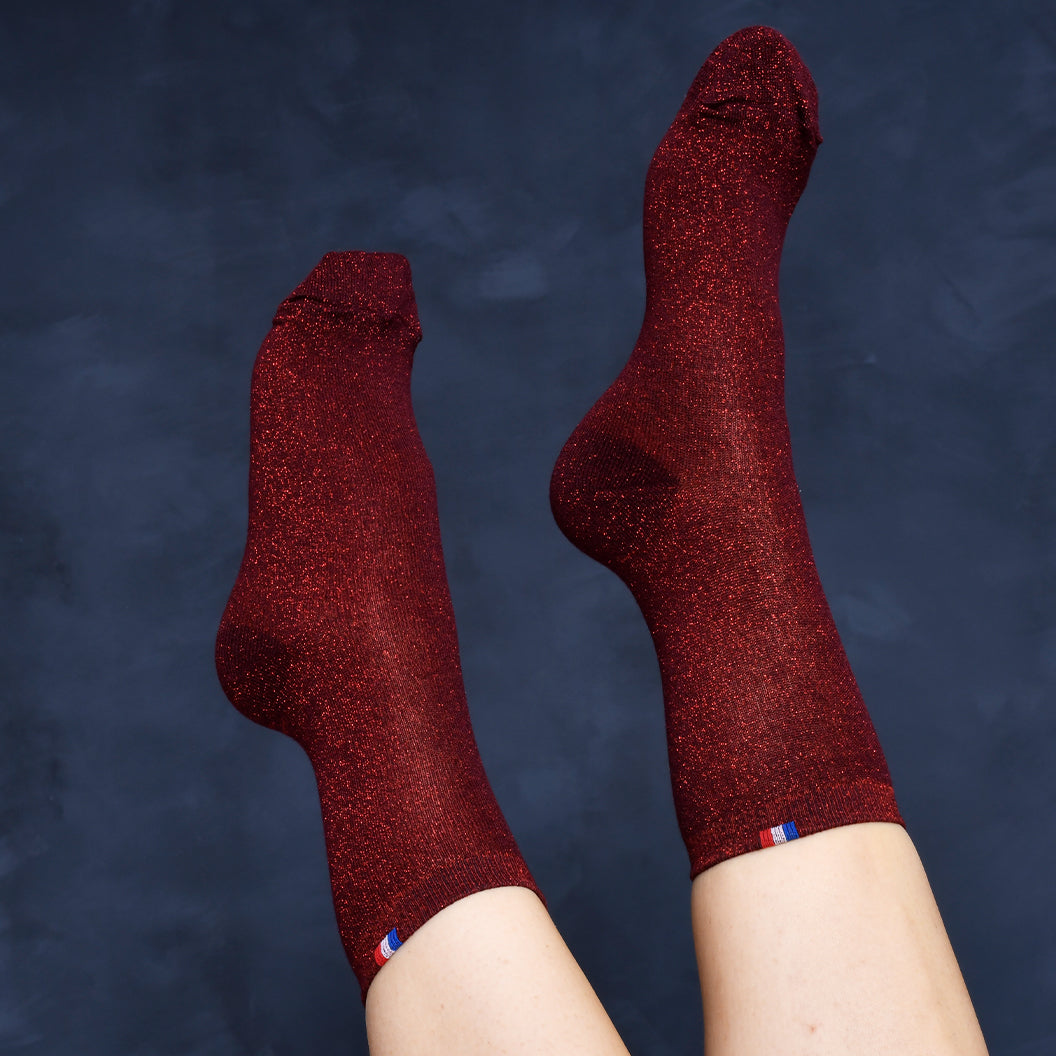 Chaussettes Femme La Scintillante Rouge - Made in France - Cocorico