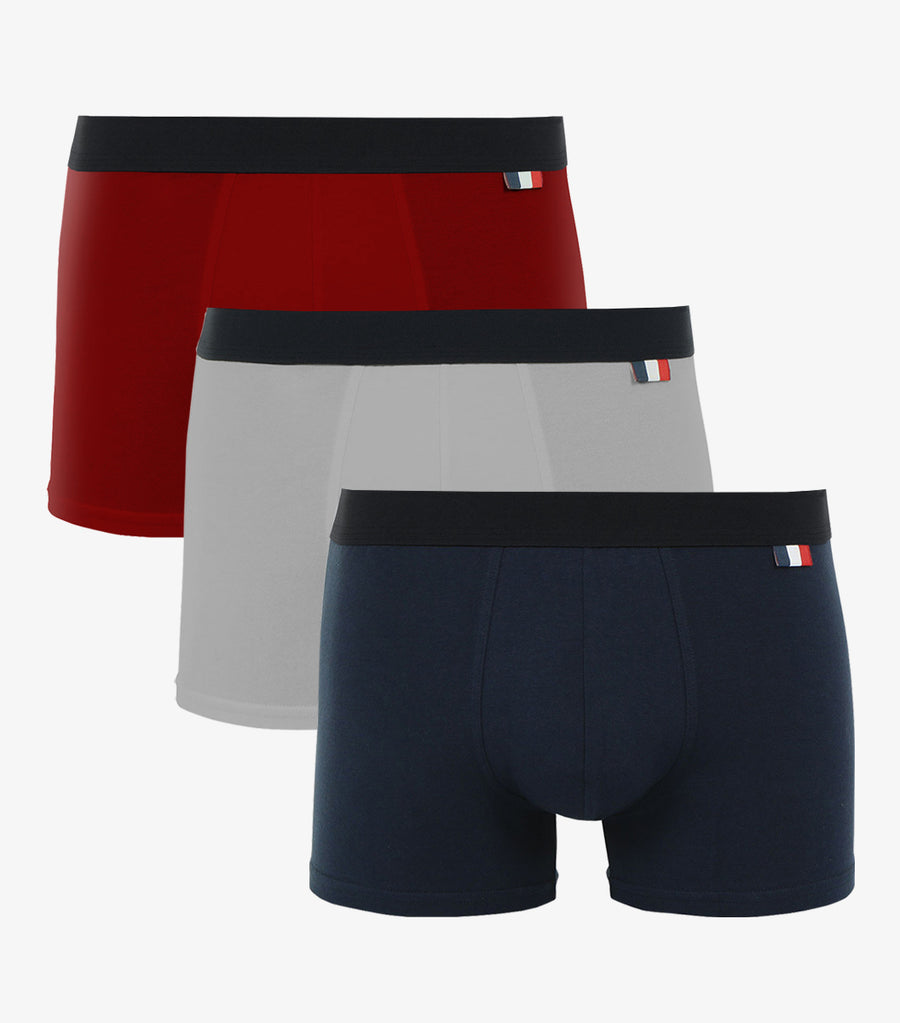 Boxer Homme x3 - Pack Tricolore - Made in France - Cocorico