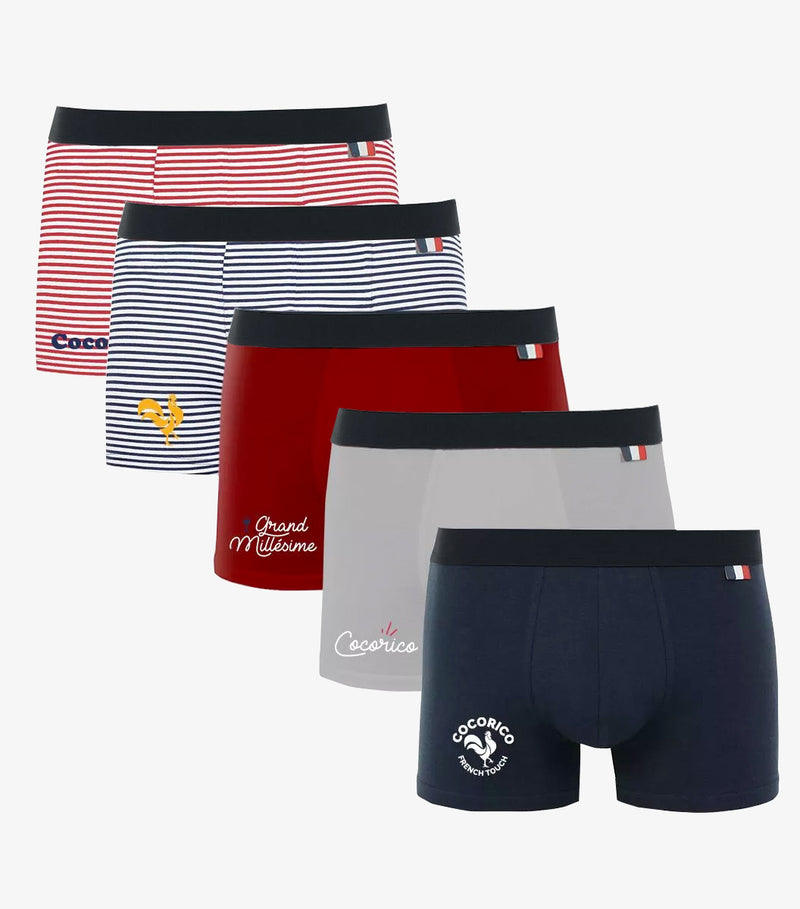 Boxer Homme x5 - Le Super Pack - Made in France - Cocorico