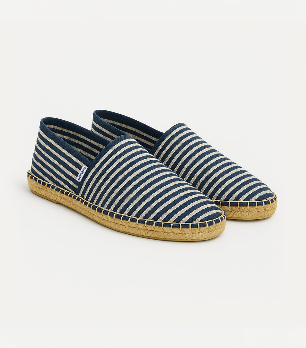 Espadrille Homme Rayée Fine Bleu - Made in France - Cocorico