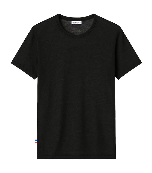 T-shirt Homme en Lin Noir - Intemporel - Made in France - Cocorico
