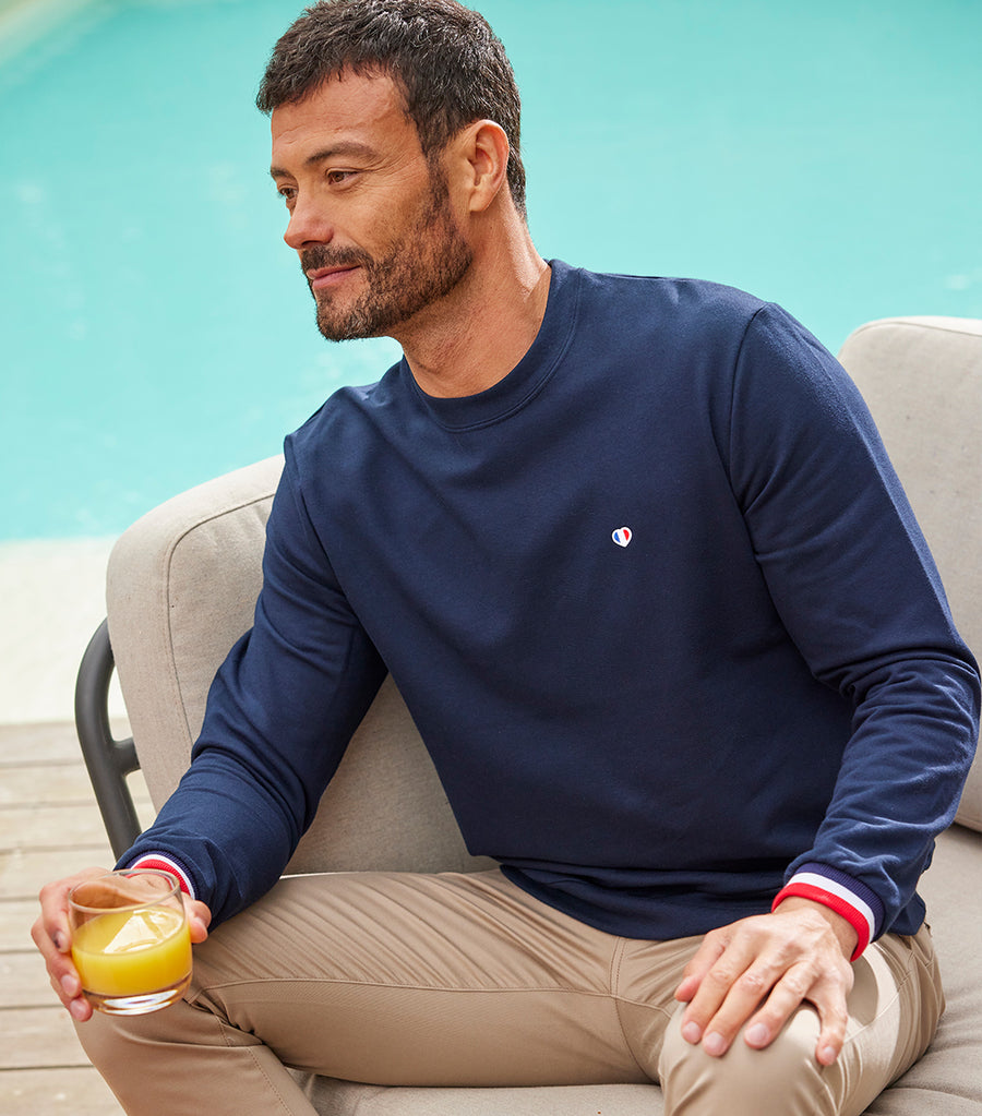 Sweat Homme Supporter Marine - Iconique - Made in France - Cocorico