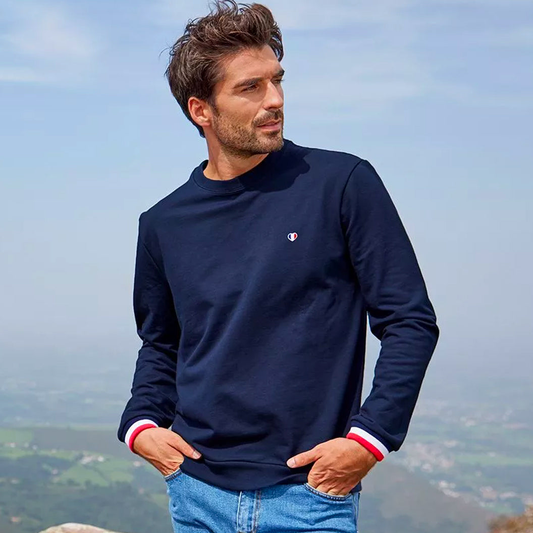 Sweat Homme Supporter Marine - Iconique - Made in France - Cocorico