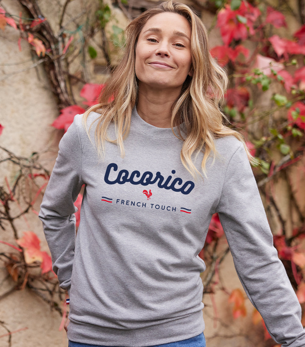 Sweat Femme Gris - French Touch - Made in France - Cocorico